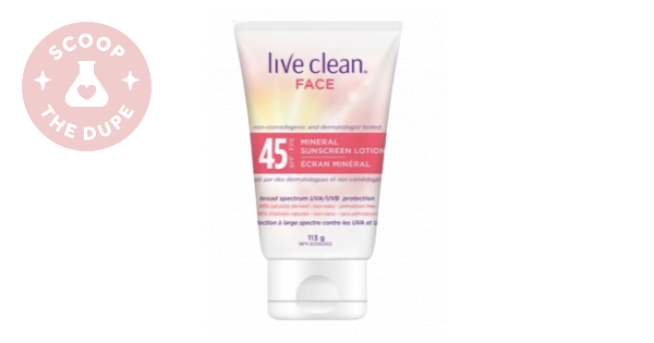 32 Best Live Clean Face Mineral Sunscreen Lotion SPF 45 Dupes